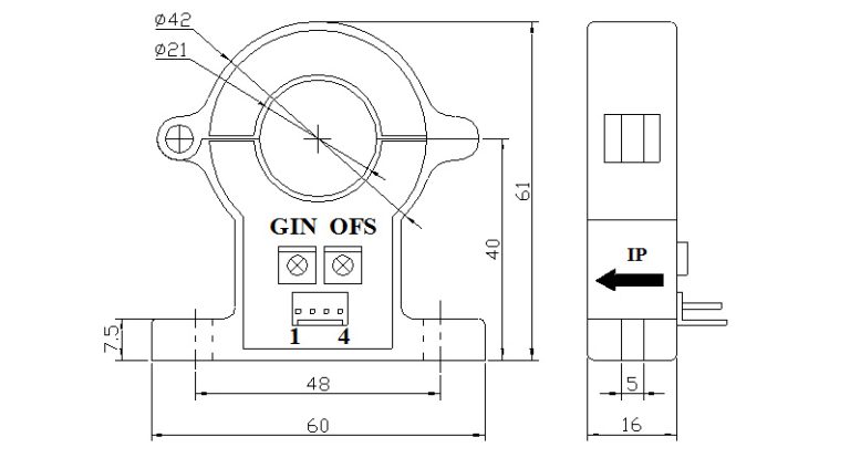 Hall effect current sensor A-C2 Type - heyi
